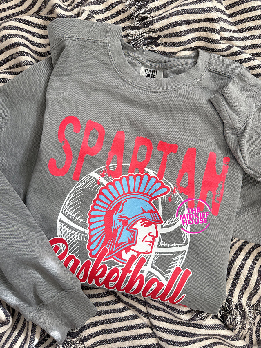 SPARTAN BASKETBALL STAMP CREWNECK – themidkiffhouse