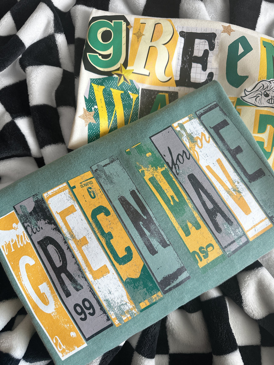 GREEN WAVE LICENSE PLATE TEE – themidkiffhouse