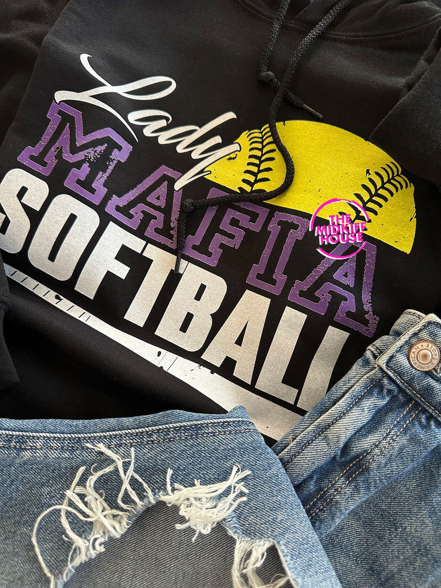 MAFIA SOFTBALL GRUNGE HOODIE – themidkiffhouse
