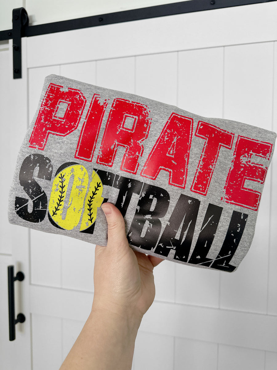 PIRATE SOFTBALL DISTRESSED CREWNECK – themidkiffhouse